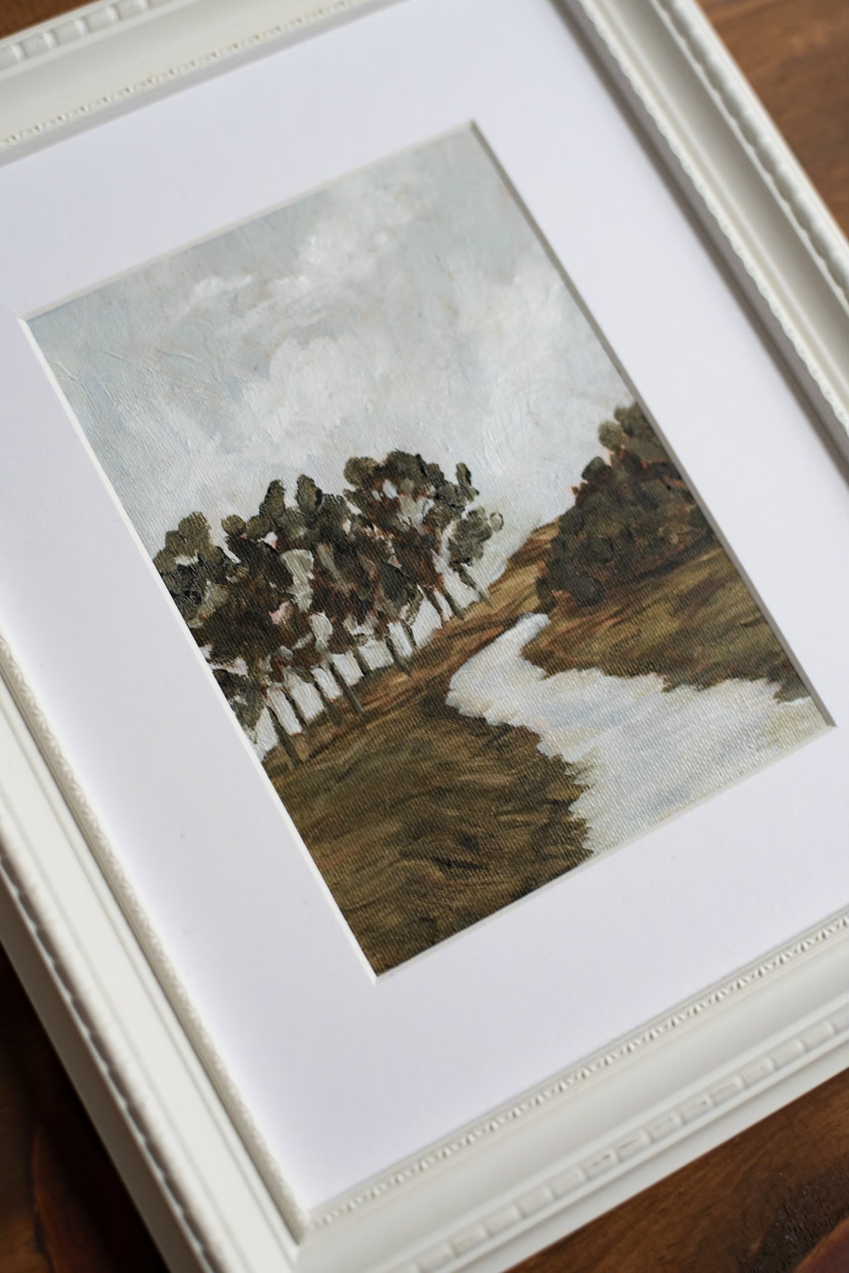 Original Oil Print- Riverscape – Cardinal Farmhouse