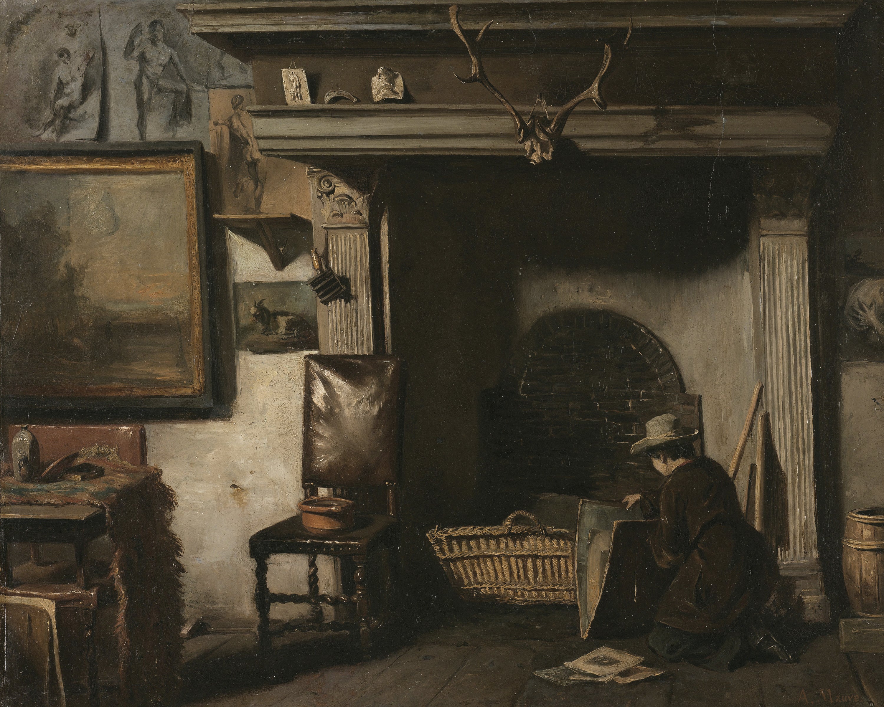 Vintage Still Life Print | Fireplace – Cardinal Farmhouse