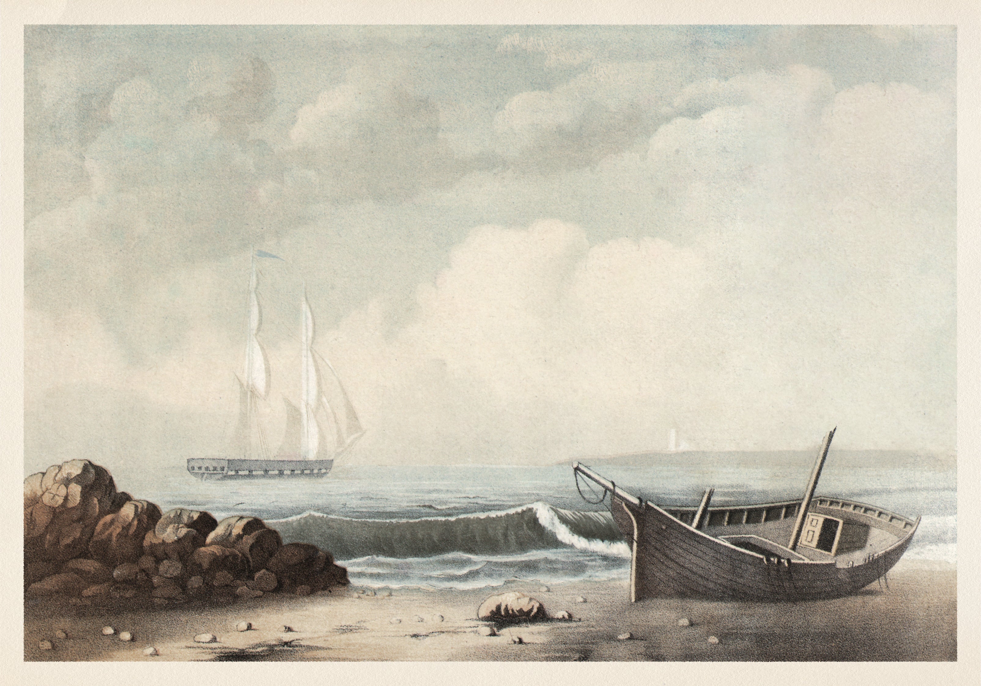 Vintage Nautical Print | Shipwreck – Cardinal Farmhouse